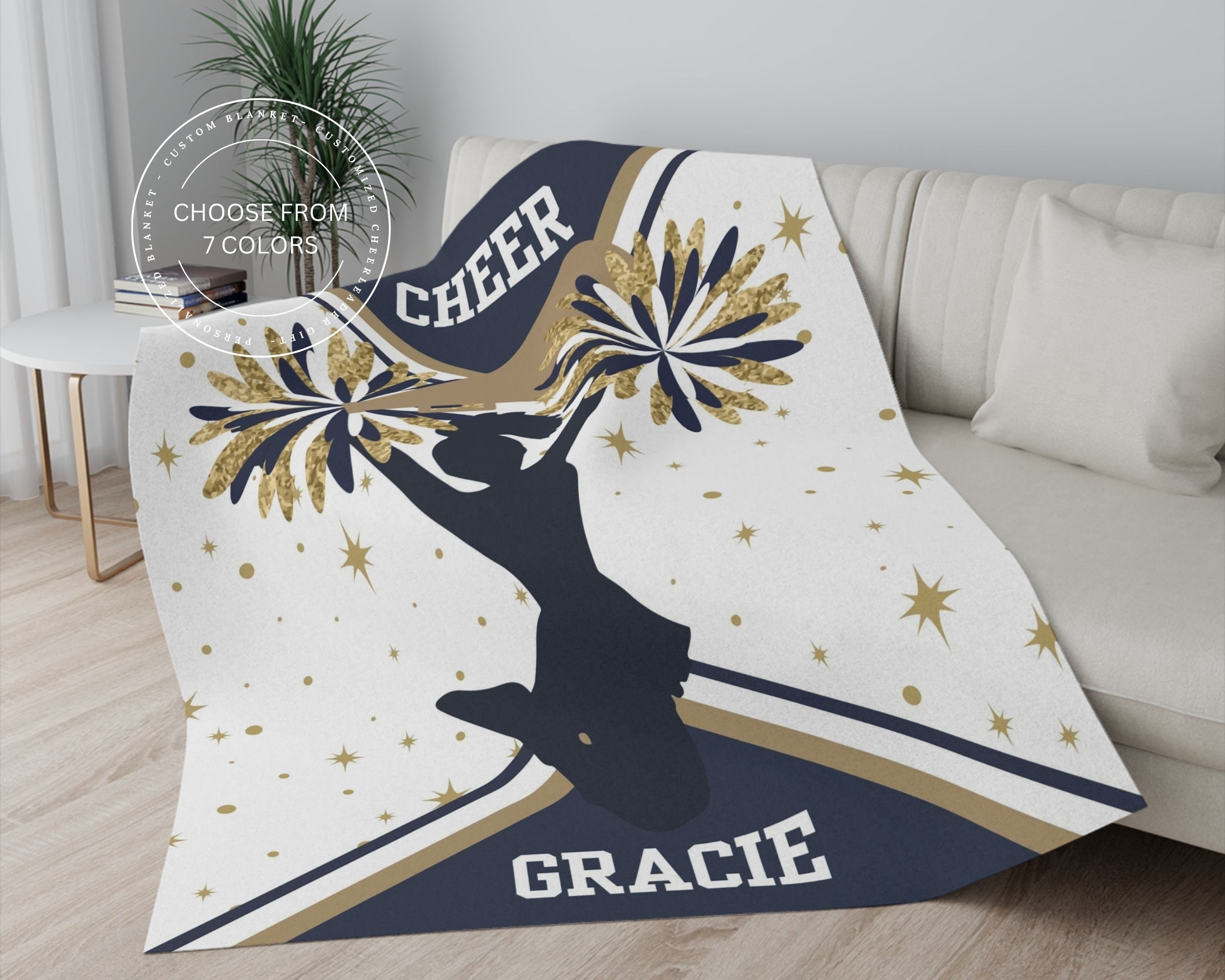 Personalized Cheerleader Blanket Cheer Gift for Girls, Minky Throw ...