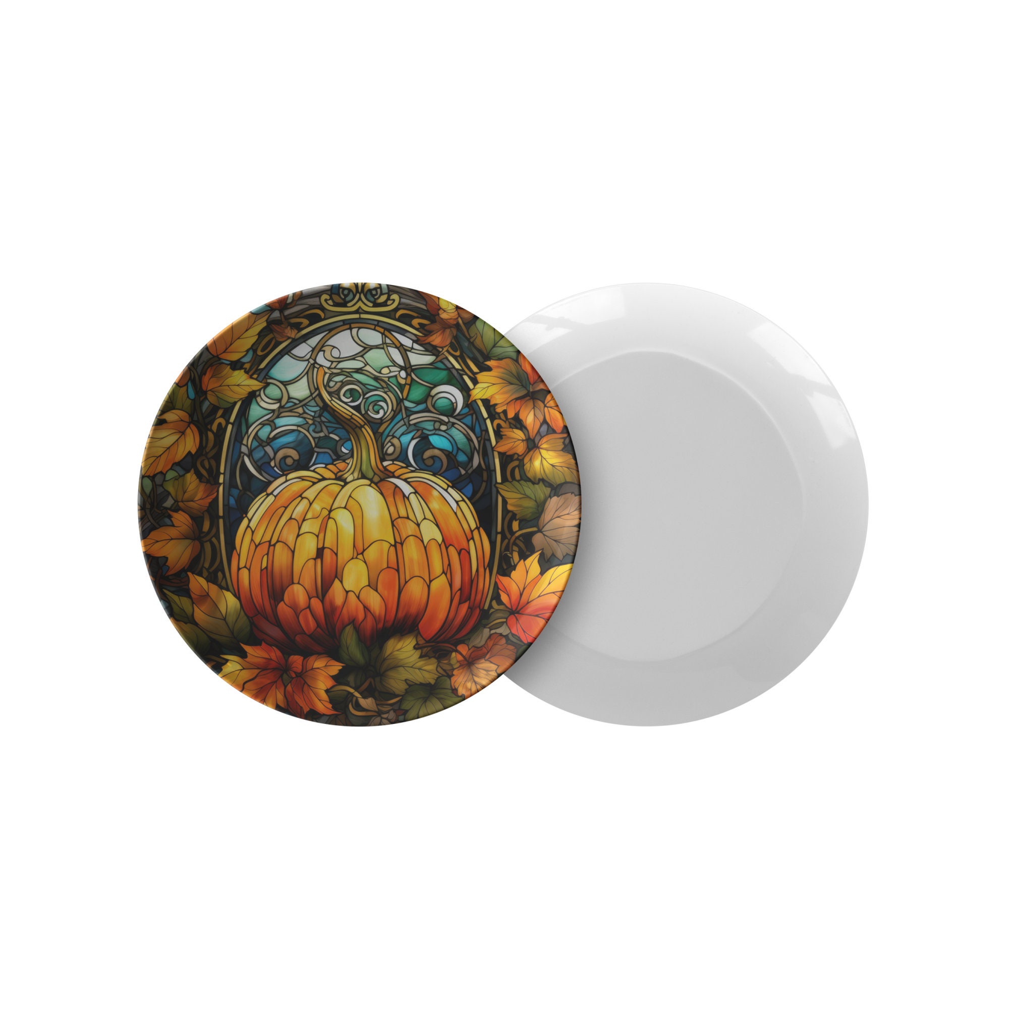 Thermosaf Polymer Pumpkin Plates Autumn Decor Dinner Thanksgiving ...