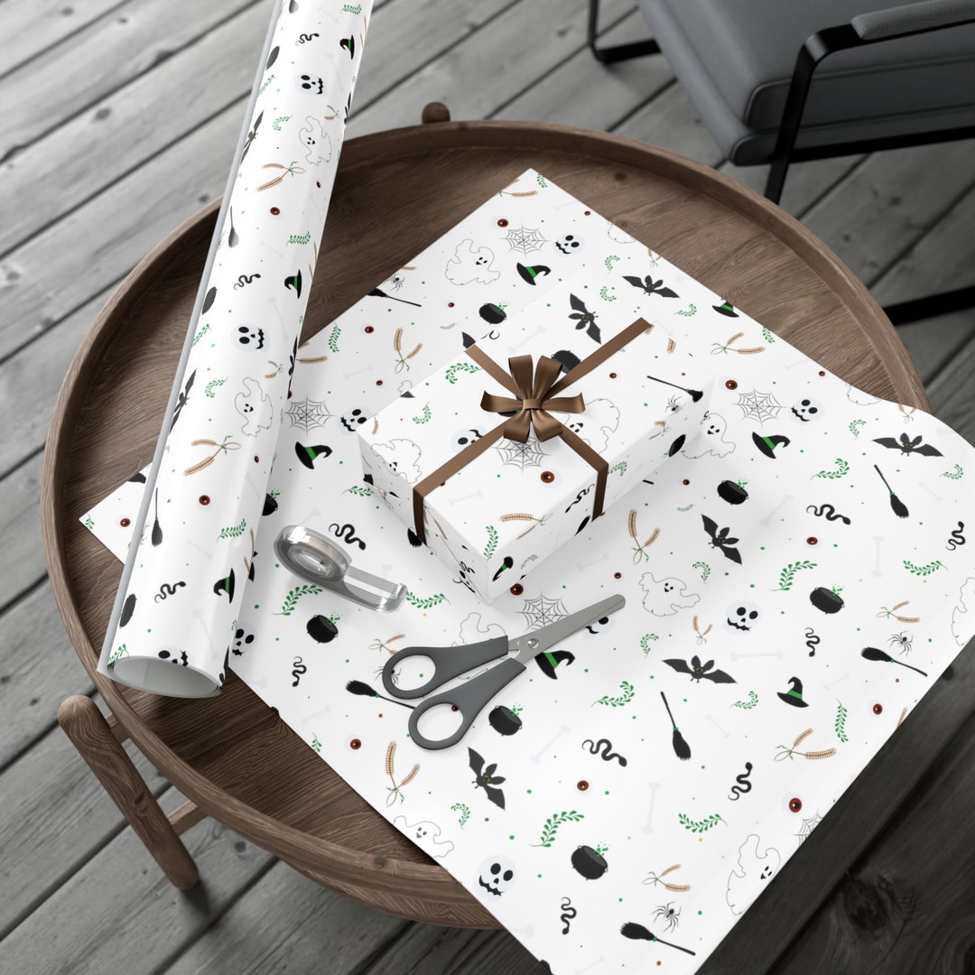 Ghost Wrapping Paper Cute Halloween Wrapping Paper 6 Foot Holiday ...