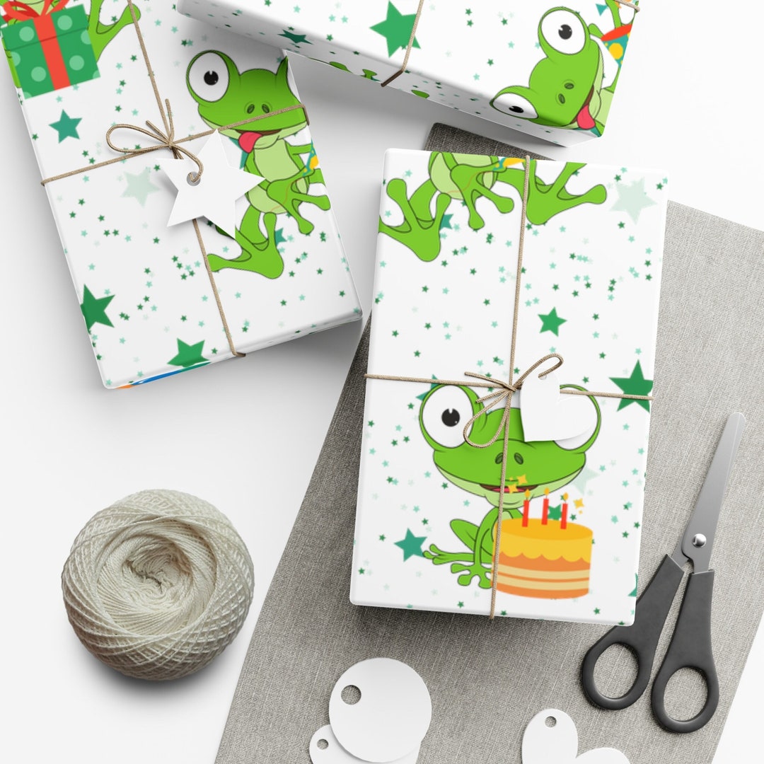 Frog Wrapping Paper Birthday Wrapping Paper Roll Cute Gift Wrap for ...