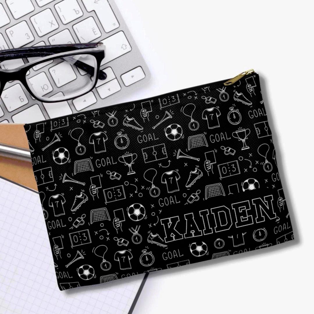 Personalized Pencil Case Back to School Gift, Custom Pencil Bag Soccer ...