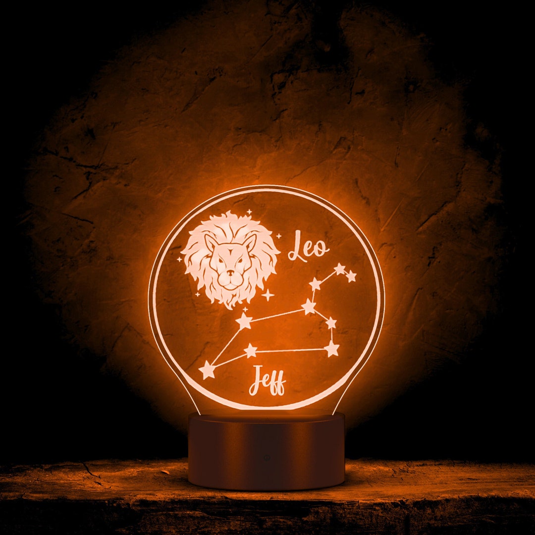 Personalized Leo Light Leo Gift Ideas, Custom Night Light Zodiac Gift ...