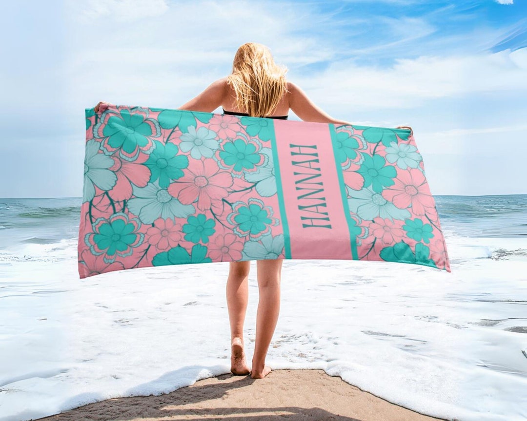 Custom Beach Towel Tropical Retro Beach Towel, Summer Essentials ...