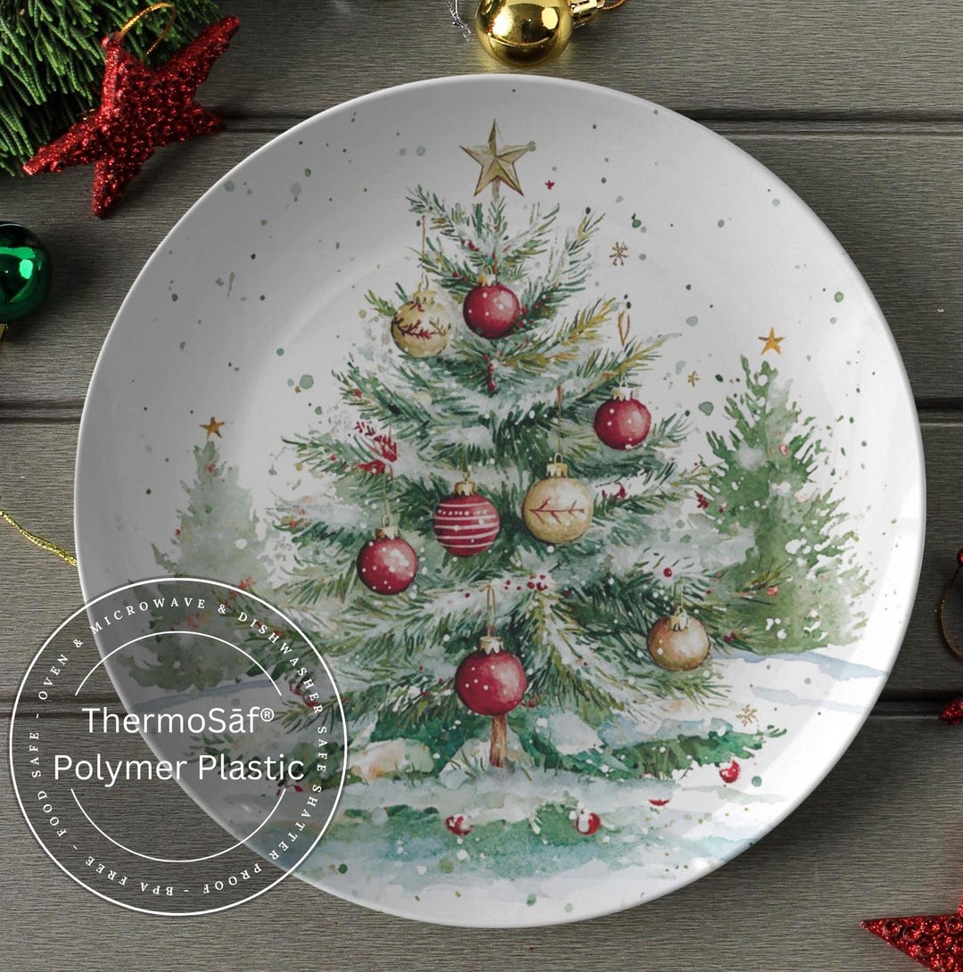 Christmas Tree Plate Holiday Dinnerware, Christmas Dishes Holiday ...