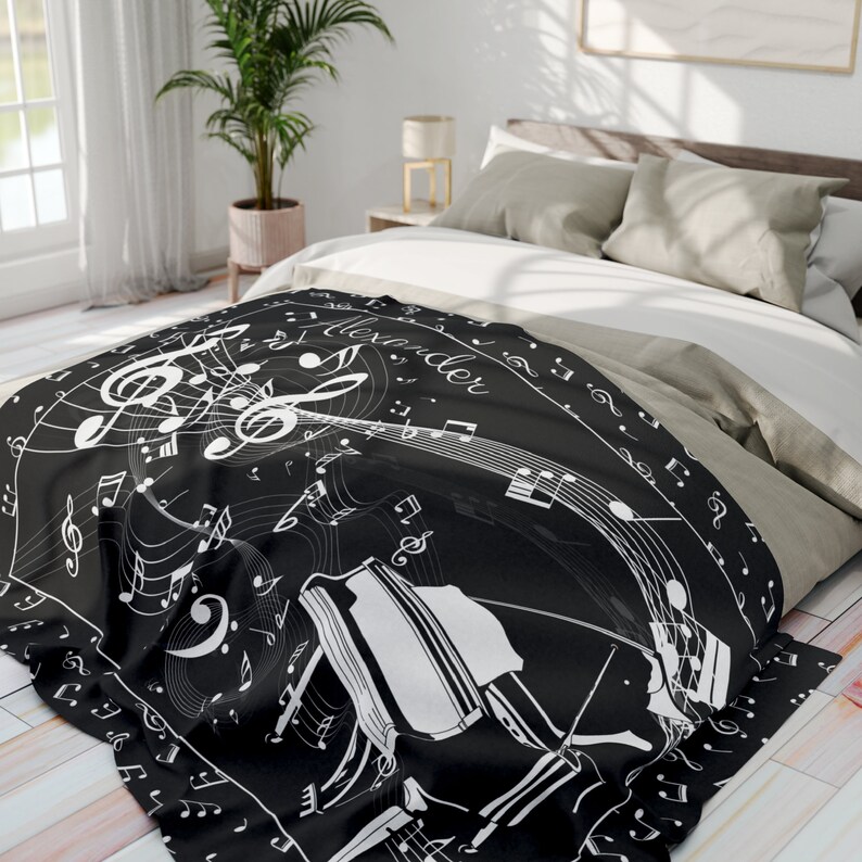 Personalized Piano Blanket Custom Blanket Pianist Gift, Sofa Throw ...