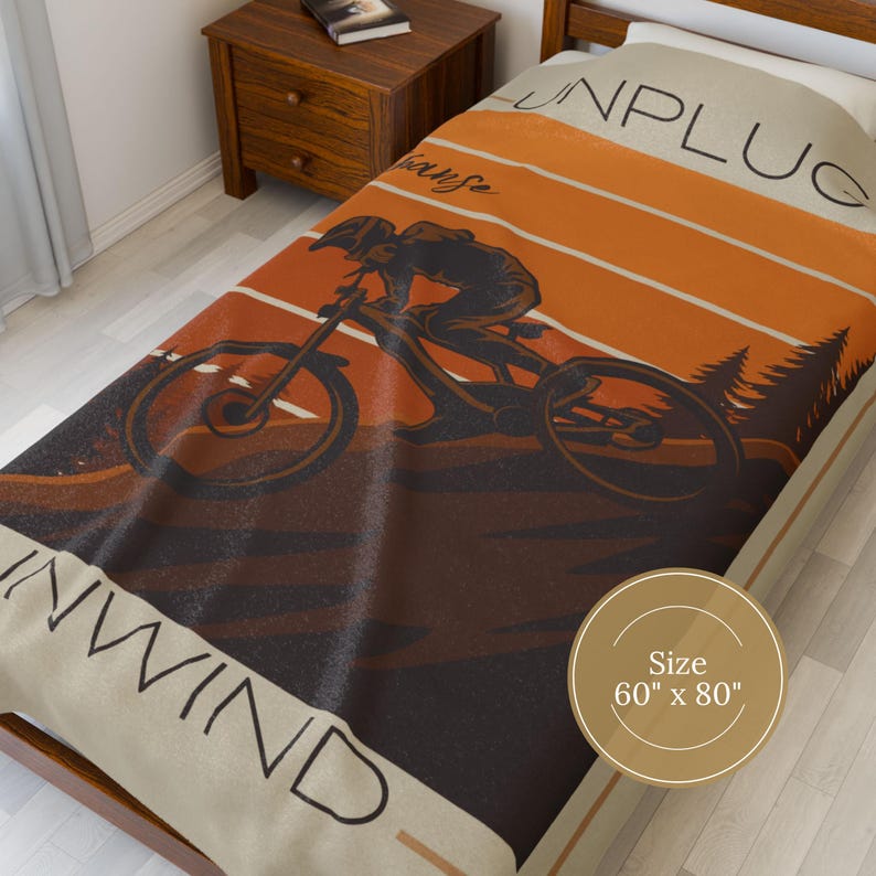 Personalized Mountain Bike Blanket Custom Mountain Bike Gift, Minky ...