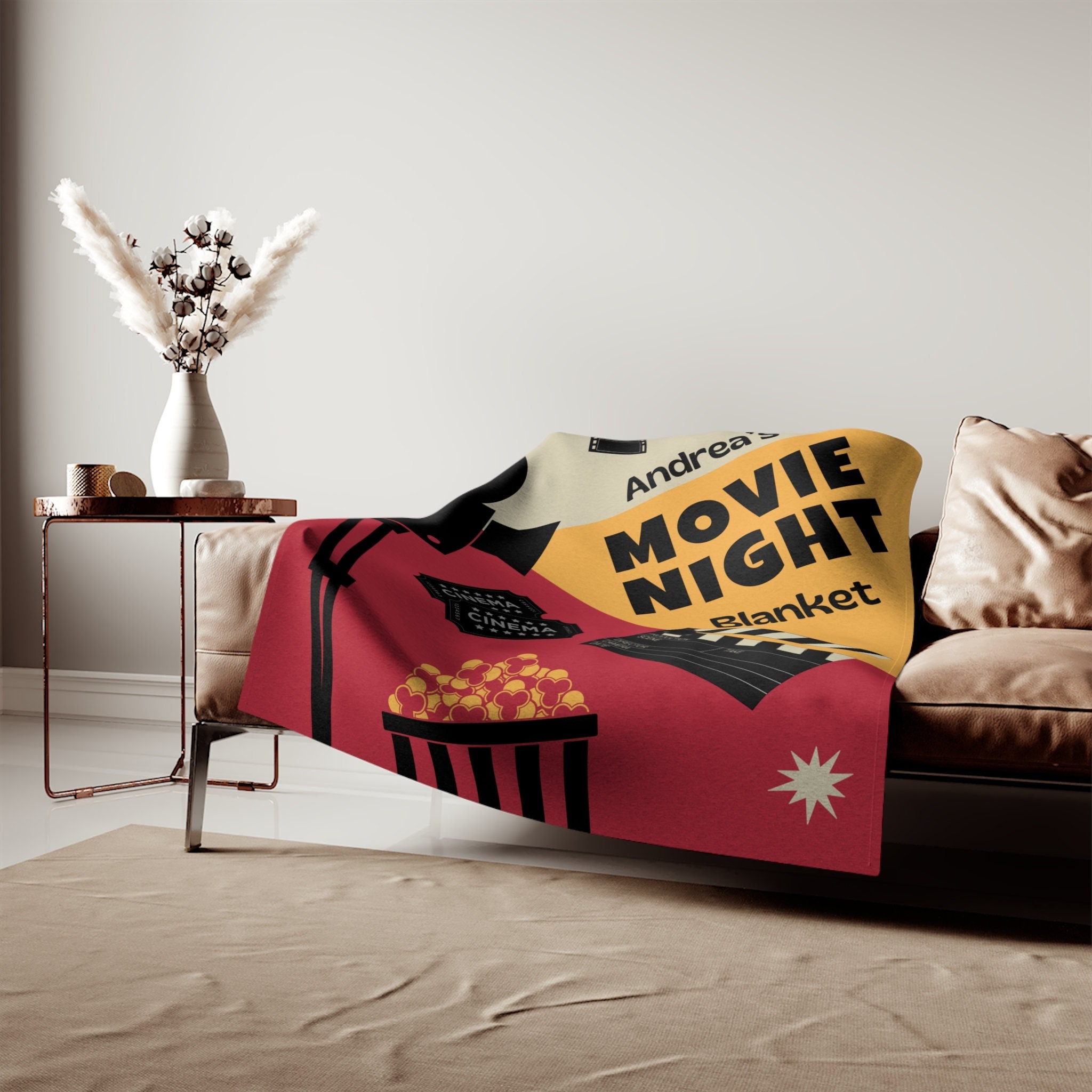 Personalized Movie Night Blanket Unique Retro Throw Blanket ...