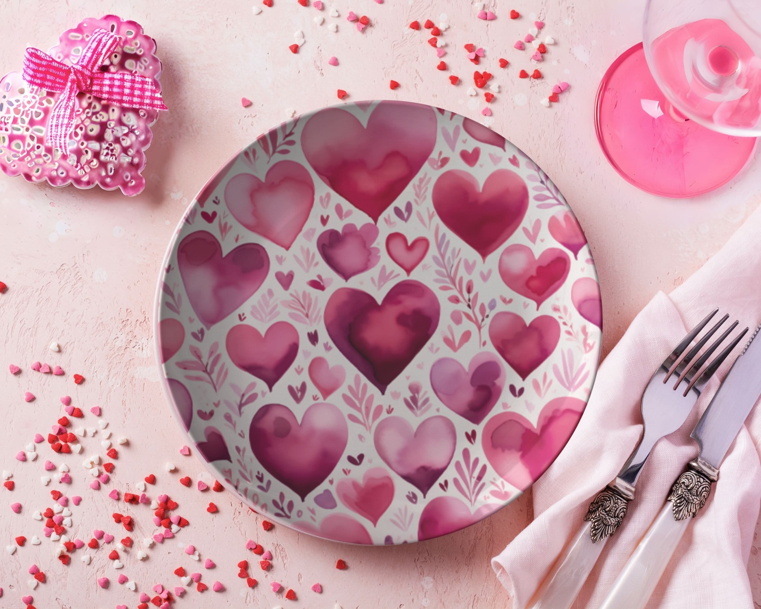 Thermosaf Polymer Dinner Plates Valentine Plates, Valentines Day Decor ...