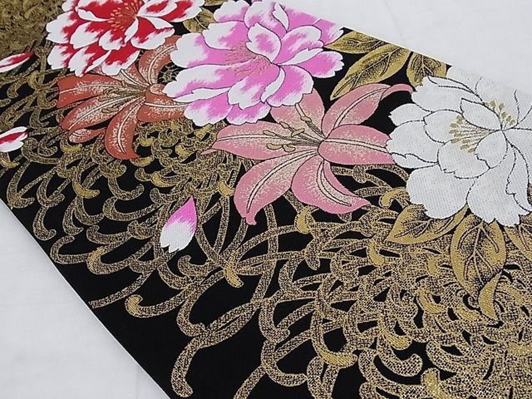 Vintage Fukuro Obi – Maika Pattern With Gold Thread | Pure Silk ...