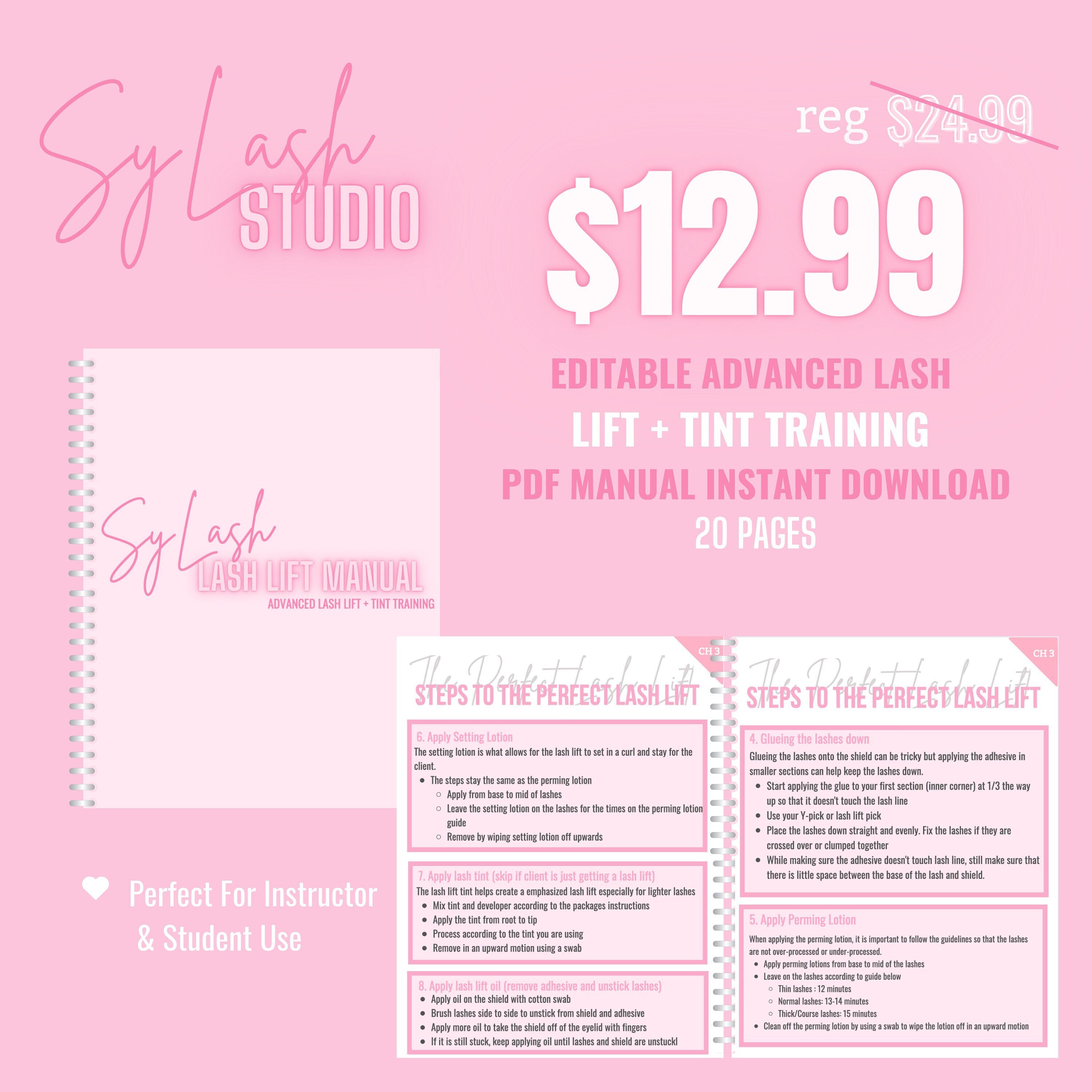 Editable Lash Lift Tint Manual Instant Download PDF in - Etsy Canada