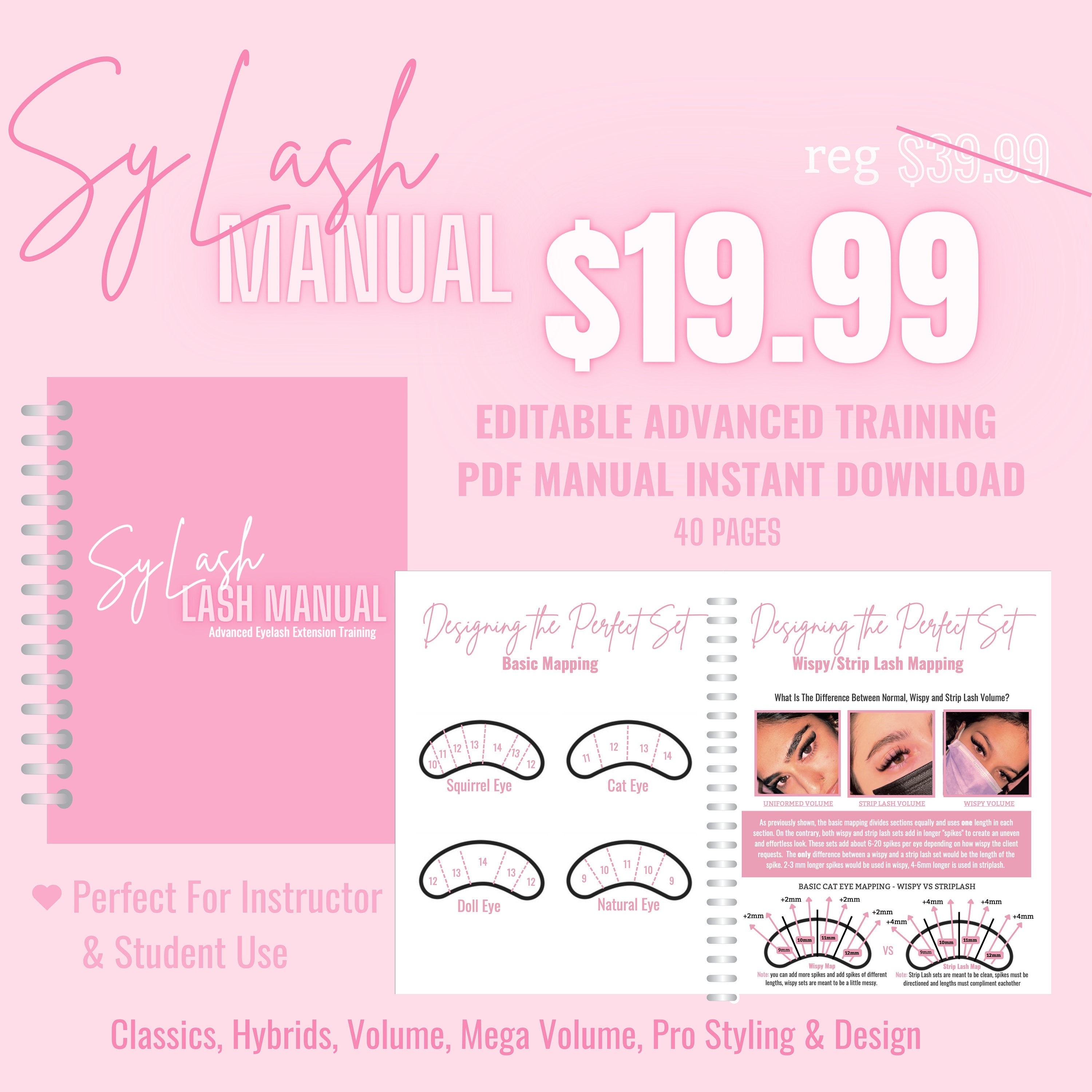 Editable Advanced Eyelash Extension Training Manual in English Instant ...