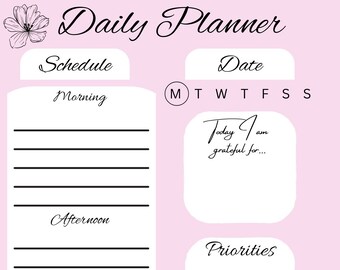 Pastel Daily Planner Printable Daily Schedule Daily to Do - Etsy
