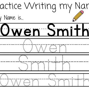 Personalized Name Tracing Practice Worksheet- Digital - Etsy