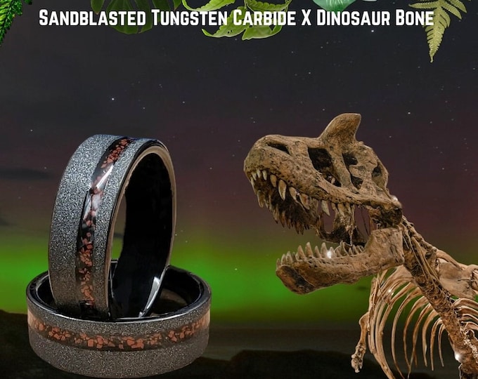 DINOSAURIA - Sandblasted Tungsten Carbide X Dinosaur Bone Ring - Etsy