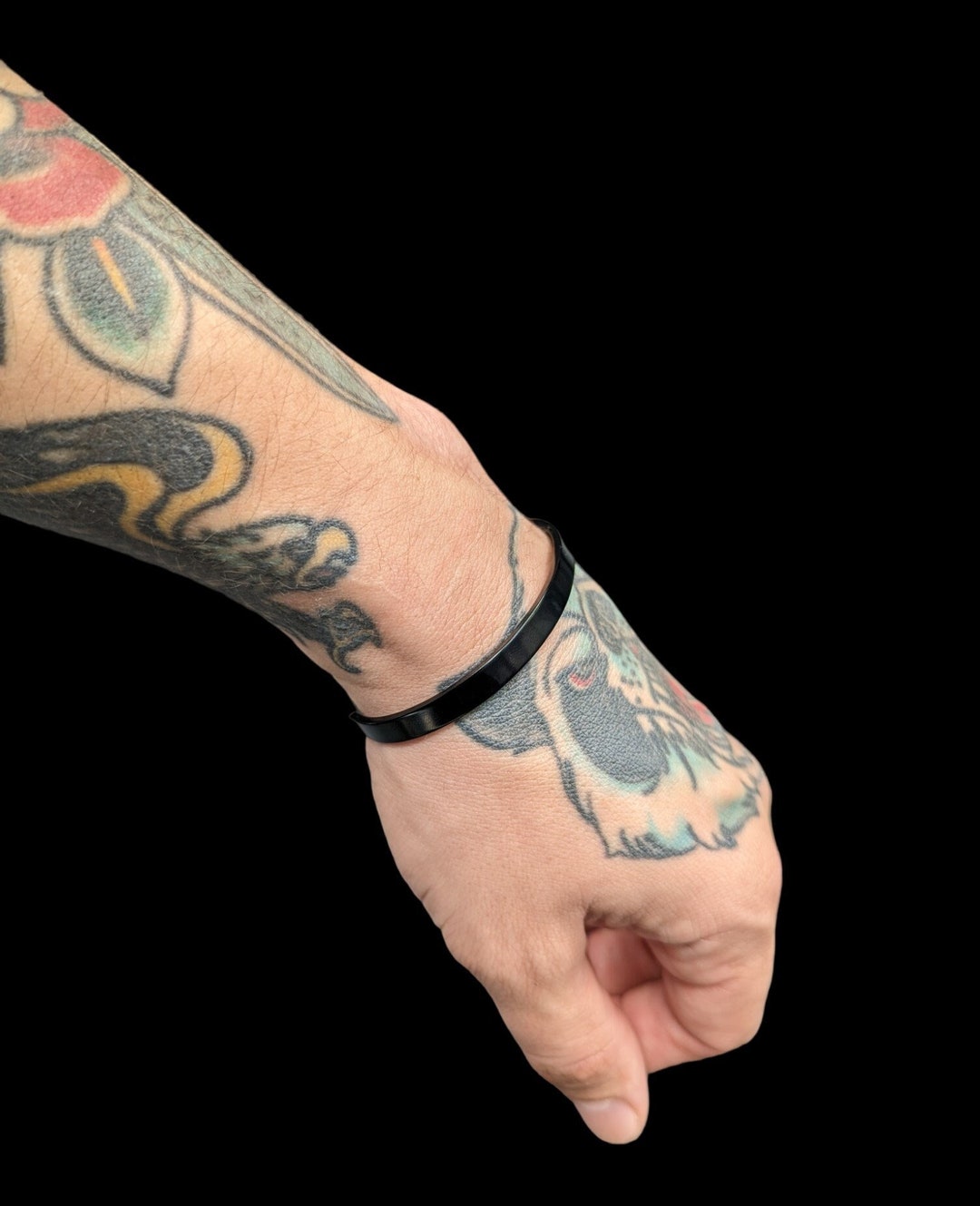 Simple Cuff Bracelet - Black - Etsy