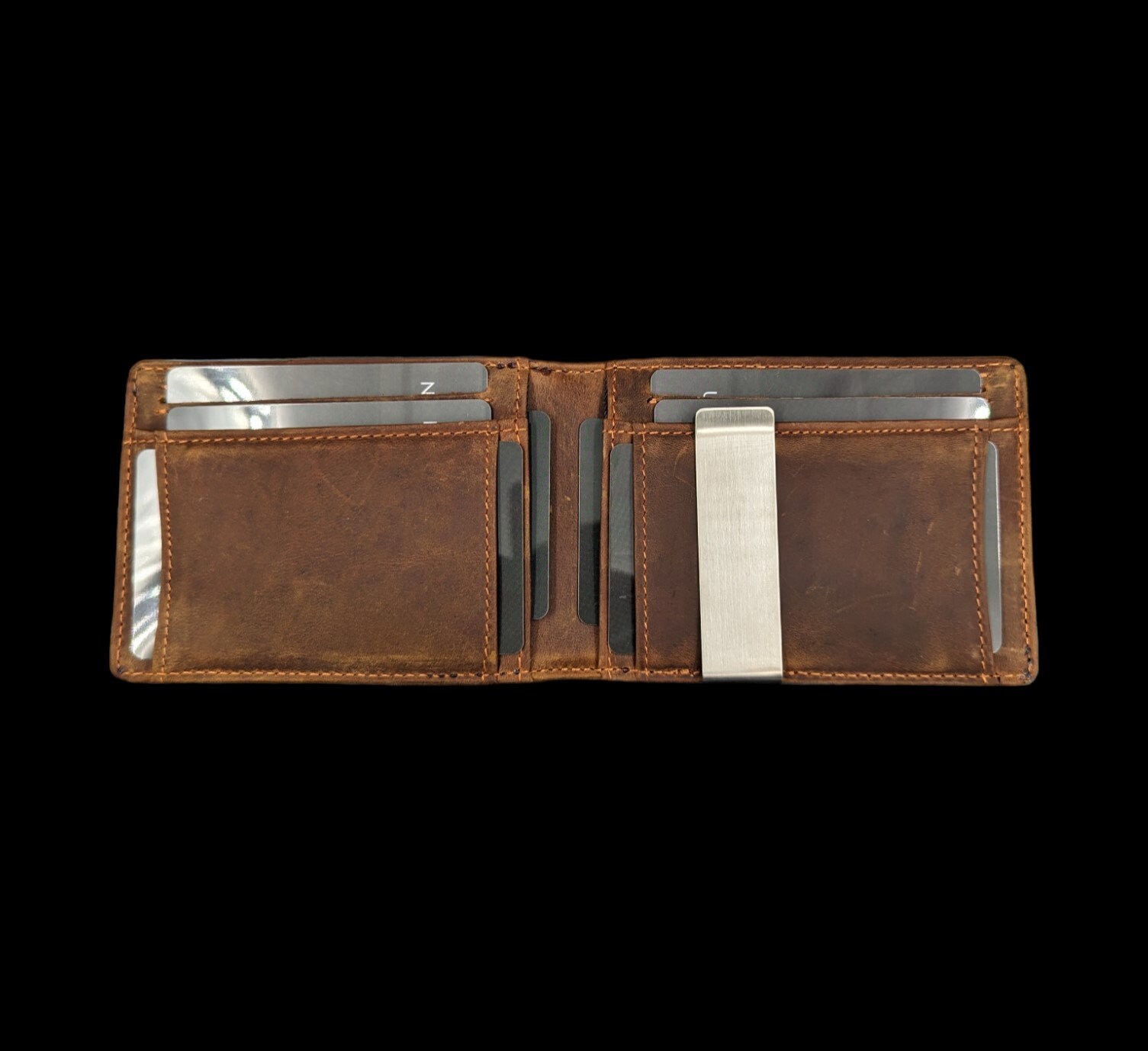 SADDLE Crazy Horse Full-grain Leather Bifold Wallet - Etsy