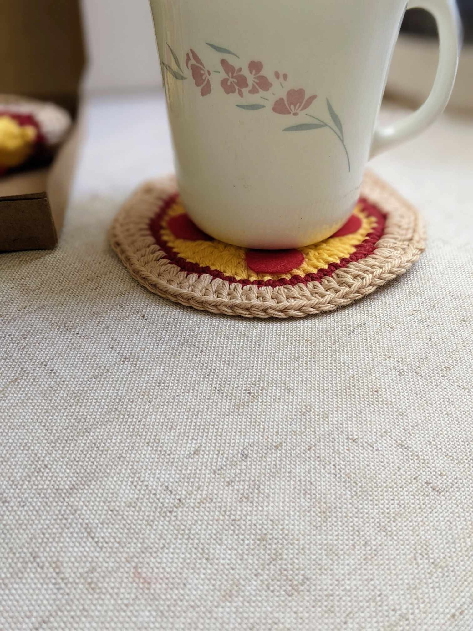 Fun Pizza Coasters/ Crochet Coaster/ Set of 4/ Cotton Coasters - Etsy