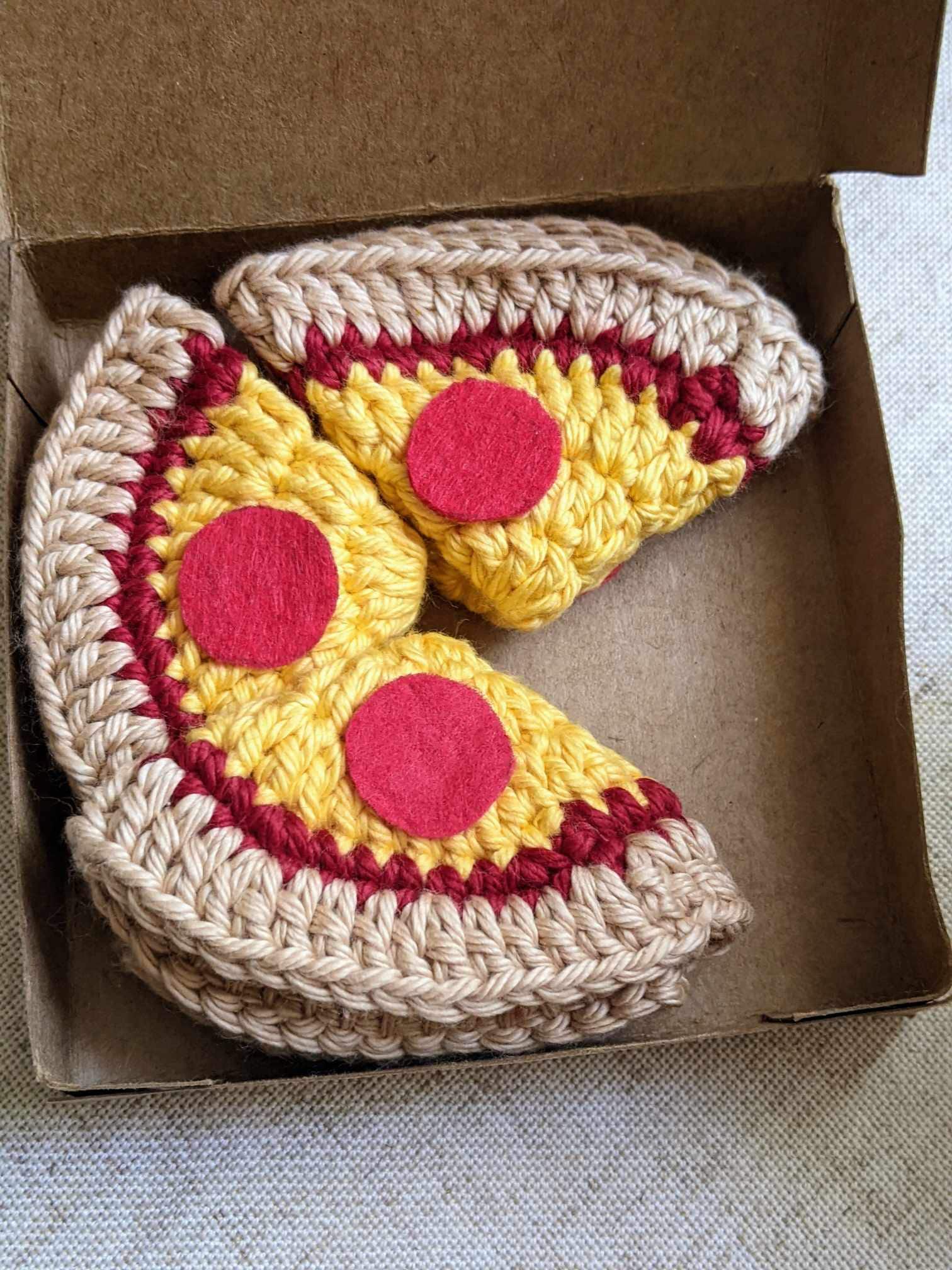 Fun Pizza Coasters/ Crochet Coaster/ Set of 4/ Cotton Coasters - Etsy