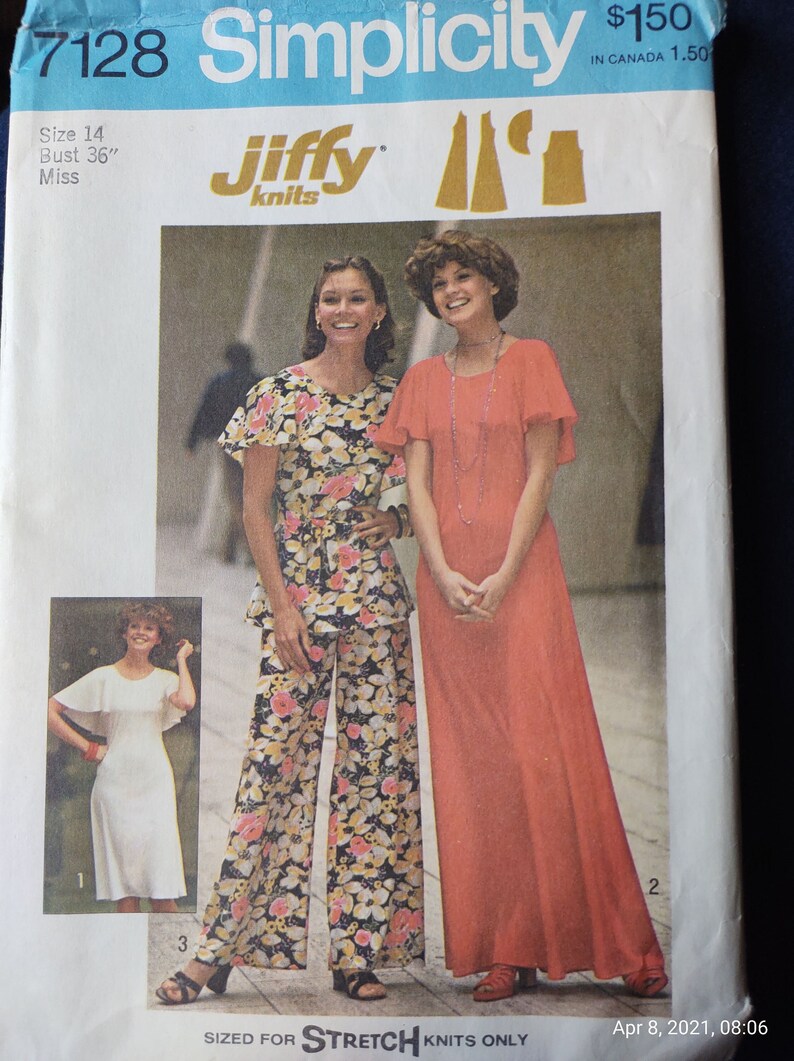 1970s Vintage Simplicity 7128 Sewing Pattern Misses Dress - Etsy