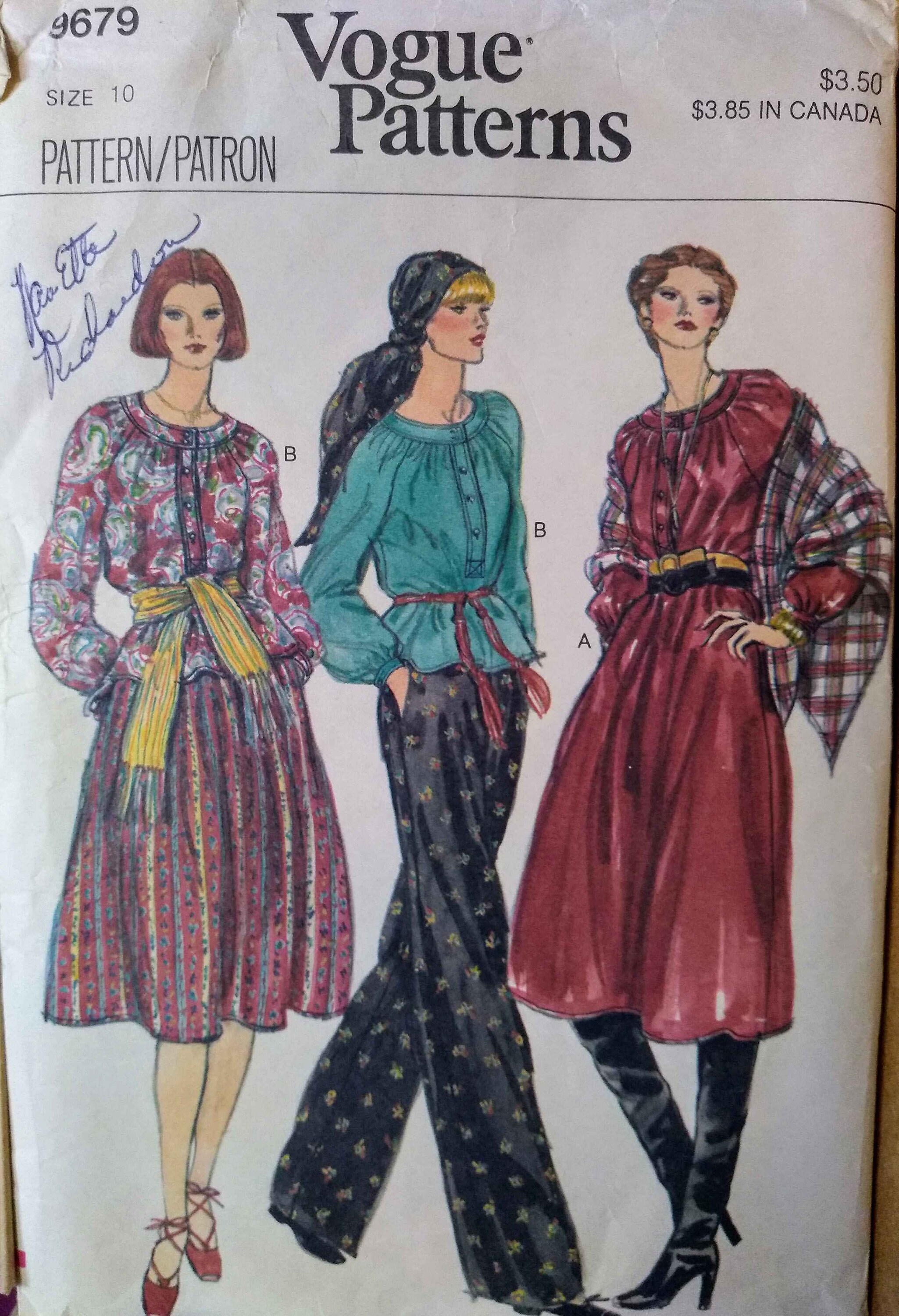 Vogue 9679 Sewing Pattern 1970s Vintage - Etsy