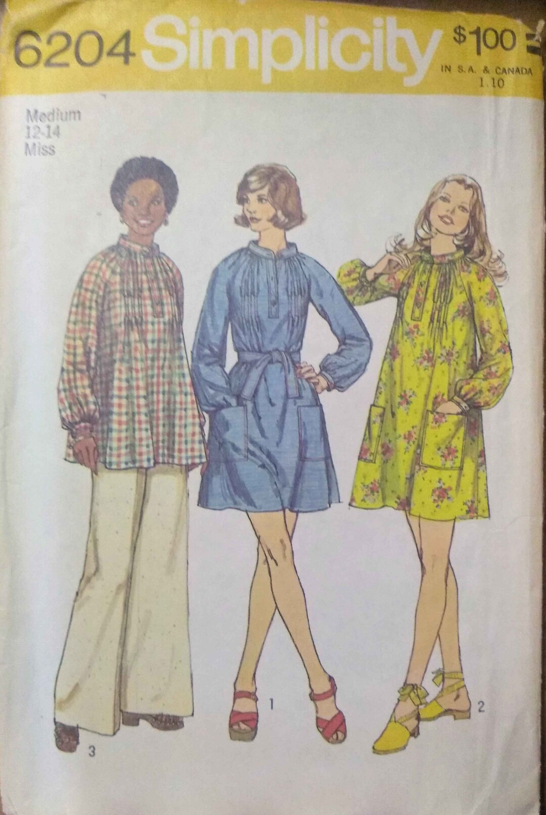 1970s Vintage Simplicity 6204 Sewing Pattern Misses Dress - Etsy