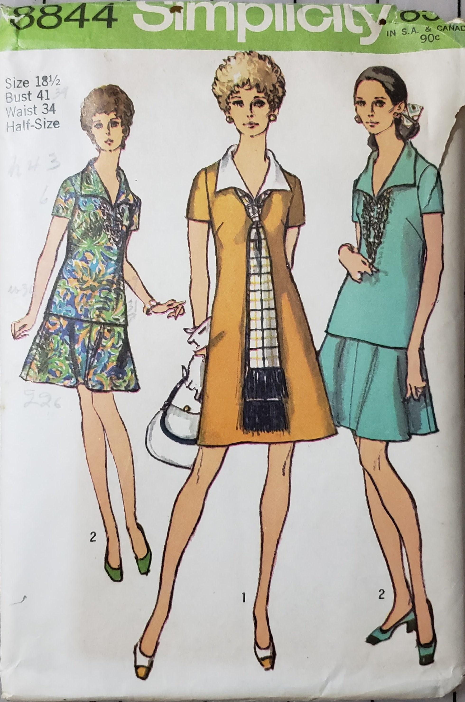 Simplicity 8844 Sewing Pattern 1970s Vintage - Etsy