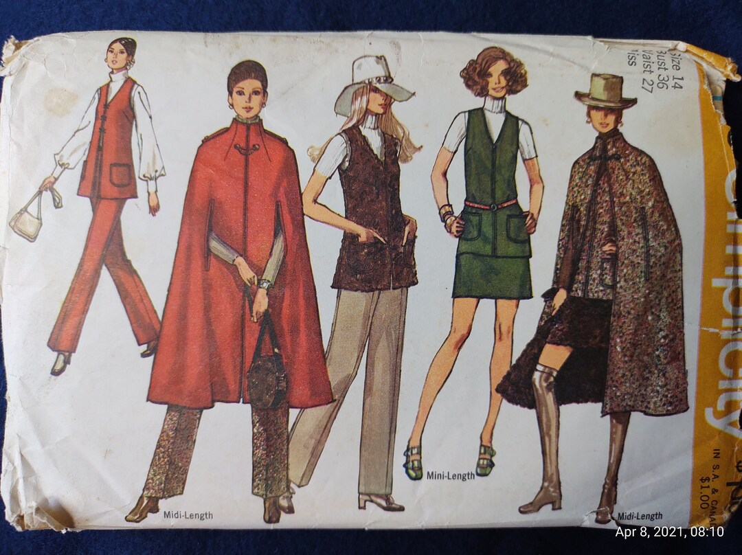 Simplicity 9020 Sewing Pattern 1970s Vintage - Etsy