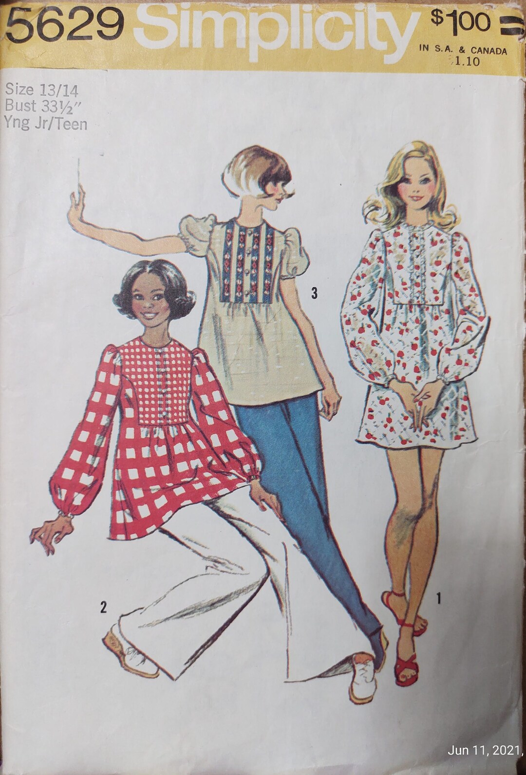 1970s Vintage Simplicity 5629 Sewing Pattern Misses Tunic or Minidress - Etsy