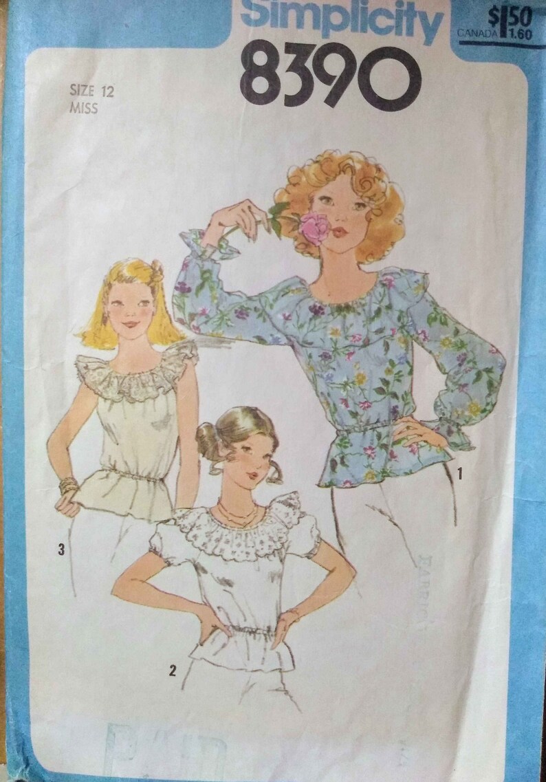 1970s Vintage Simplicity 8390 Sewing Pattern Misses Top - Etsy