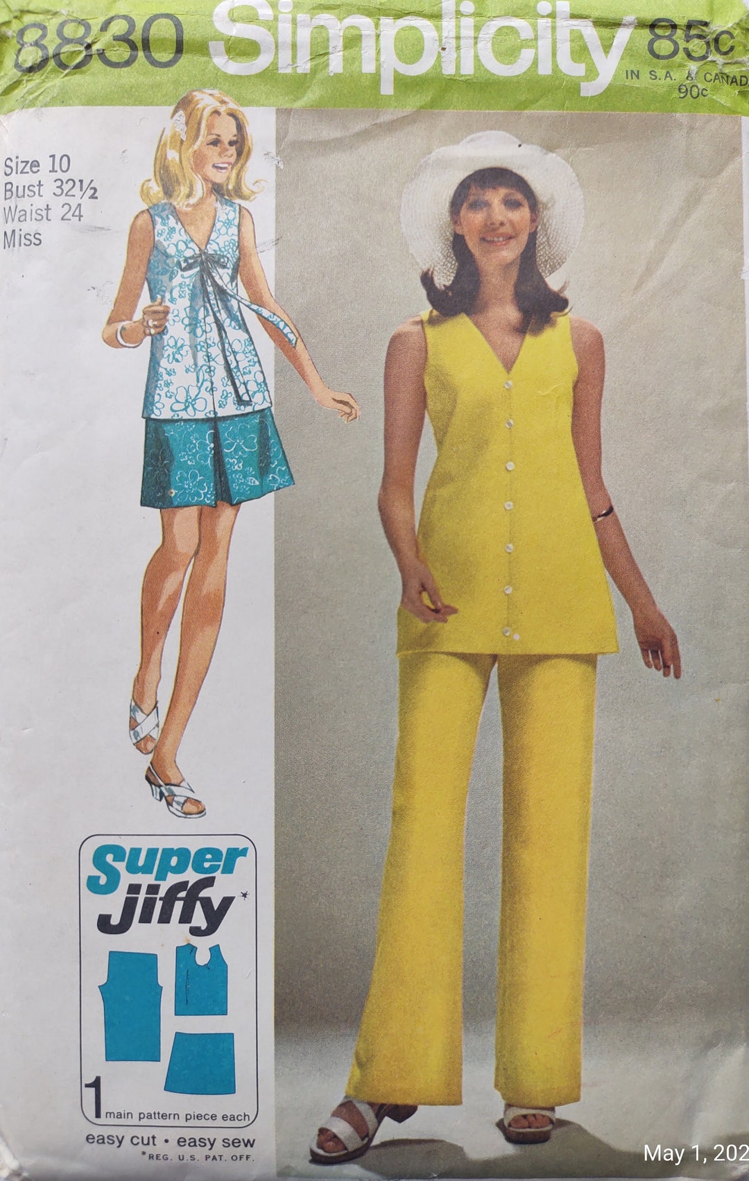 Simplicity 8830 Sewing Pattern 1970s Vintage - Etsy