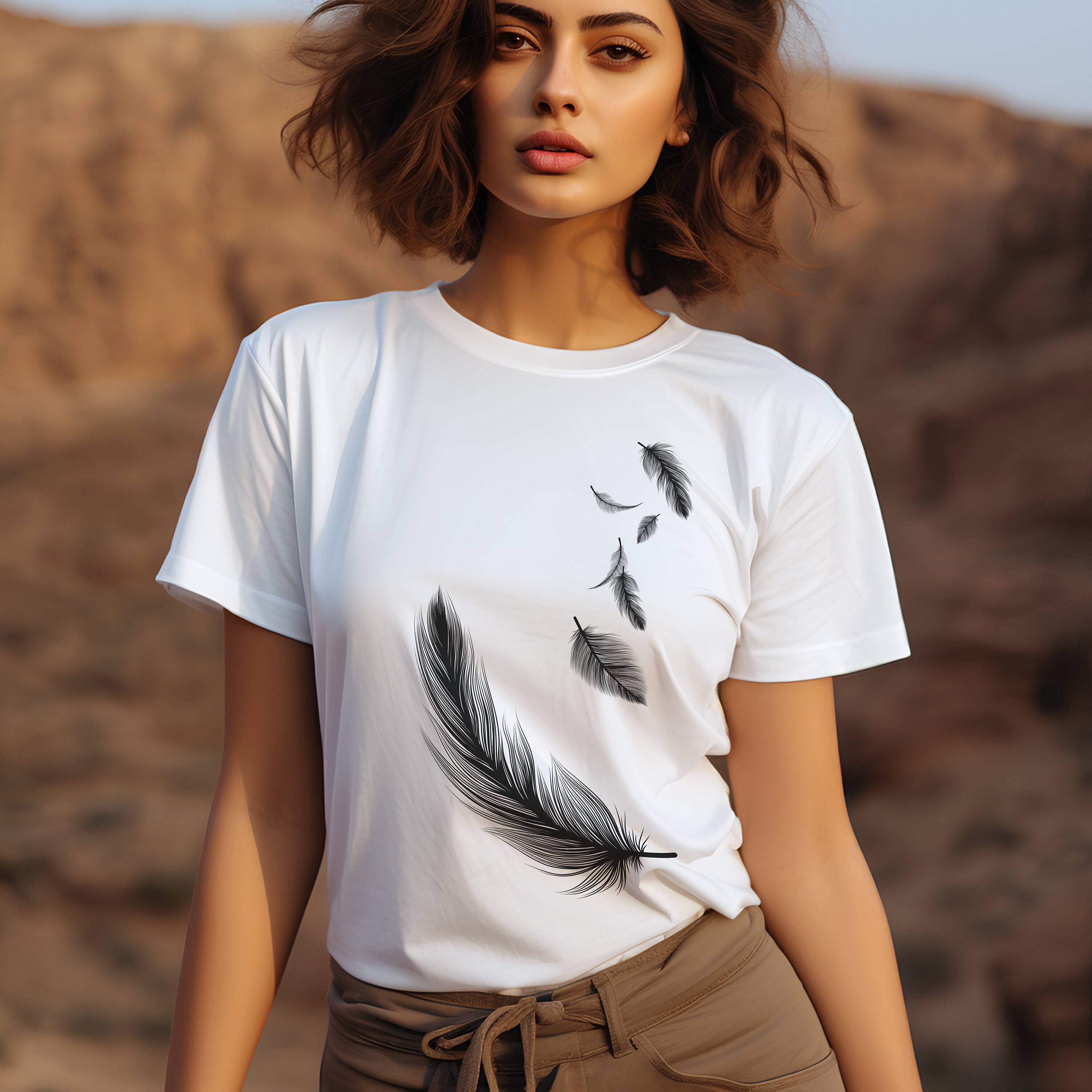 Falling Feathers Tee Boho Bird Feather T-shirt, Faith Love Freedom ...