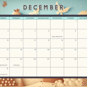 Cute Editable 2023 Monthly Calendar With Holidays, Fill in Calendar, 12 ...