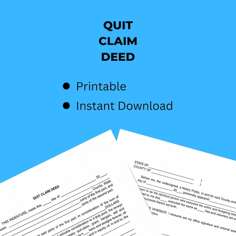 Quick Claim Deed - Etsy