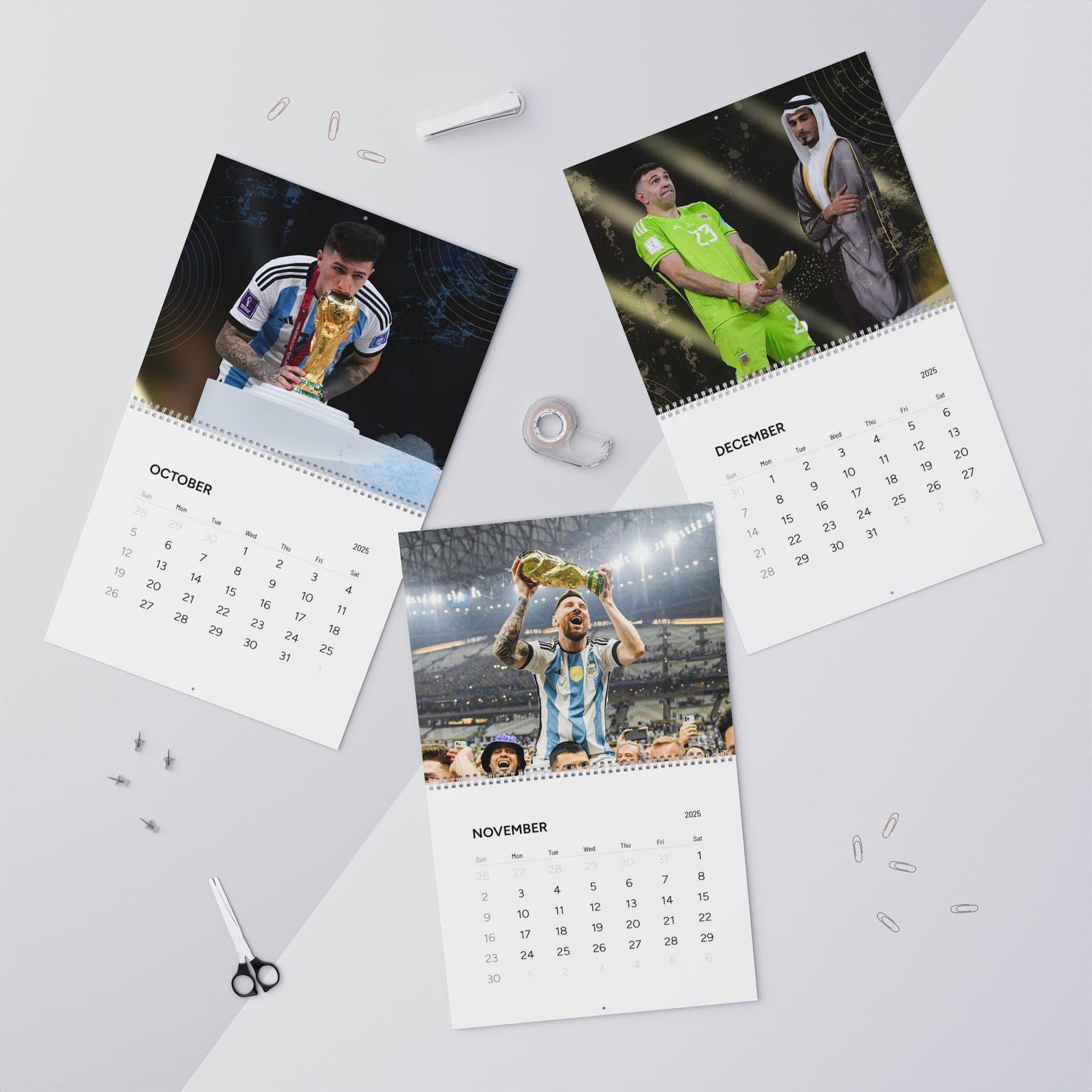 Argentina World Cup Champion Calendar (2025)- Soccer Fan Gift- Messi ...