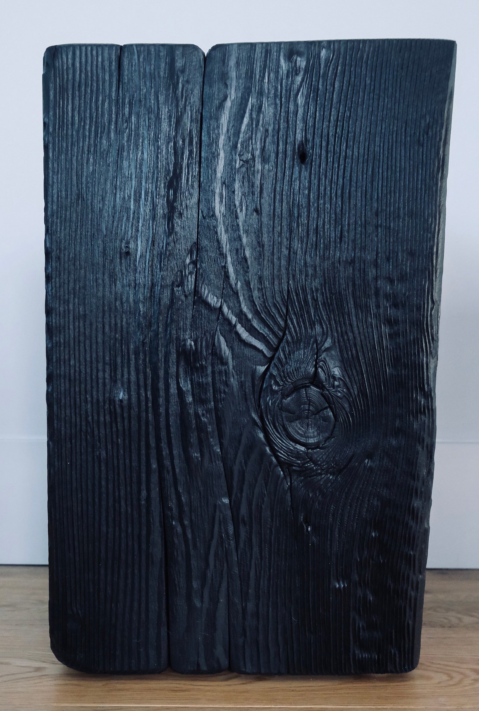 Shou Sugi Ban Side Table Reclaimed Solid Wood - Etsy