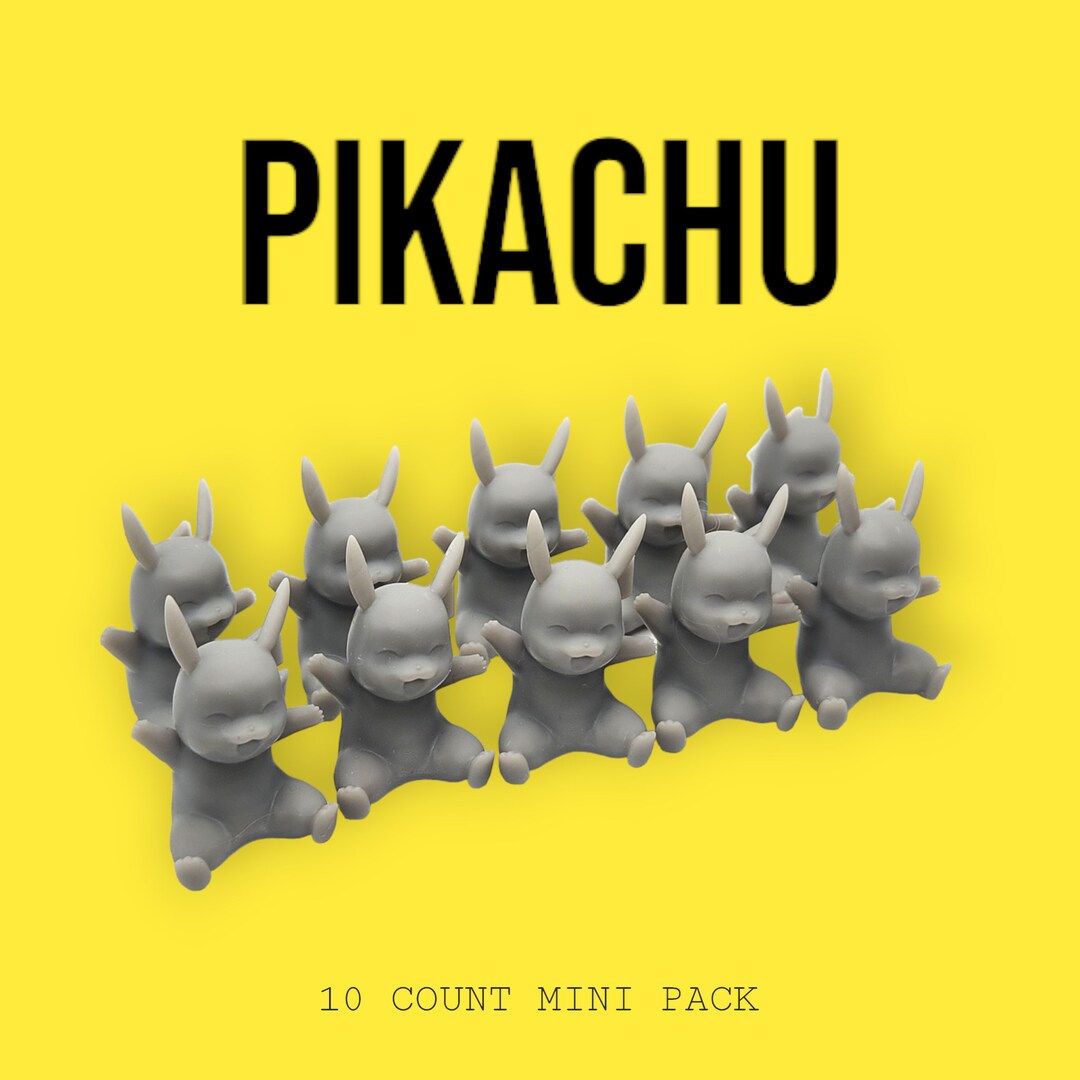 10 Pack - Pokemon 3D Resin Printed Unpainted Figures | Pikachu Minis ...
