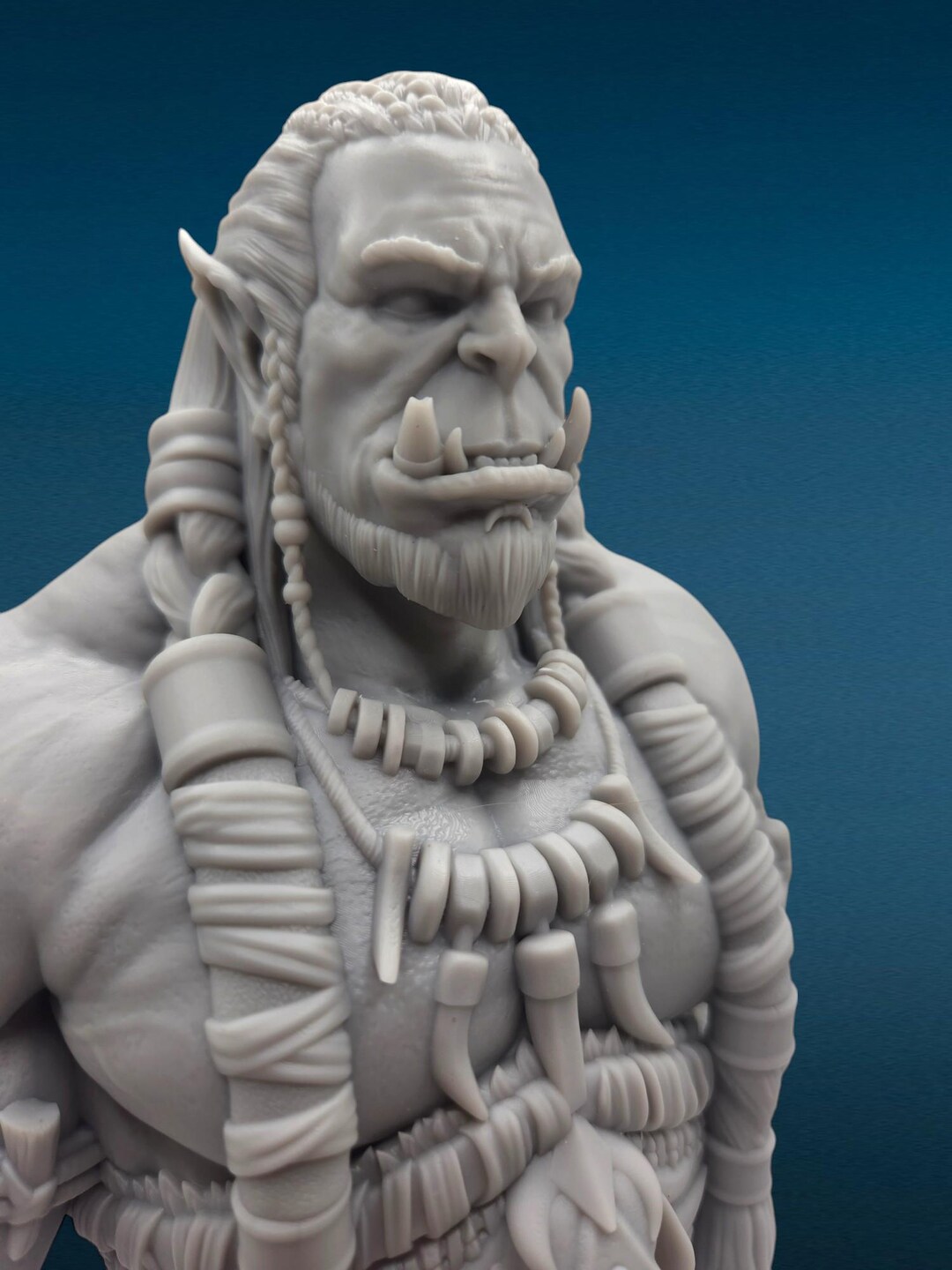 3D Resin Figurine Unpainted | Durotan Bust | Movie Fan Art | Game Fan Art | Fantasy Figurine ...