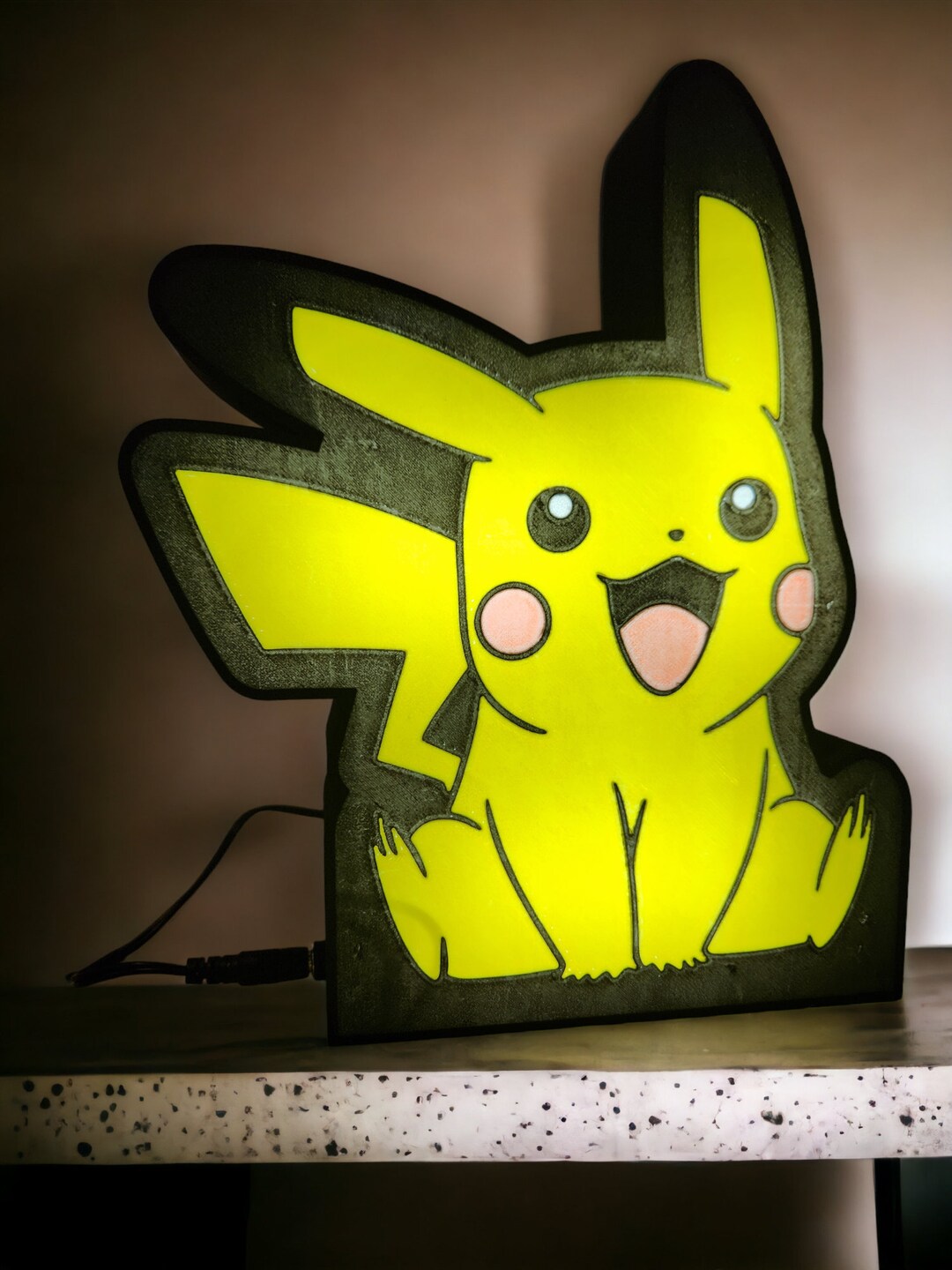 Pikachu 3D Printed LED Lamp Cartoon Fan Art Pokemon Home Decor LED Lamp ...