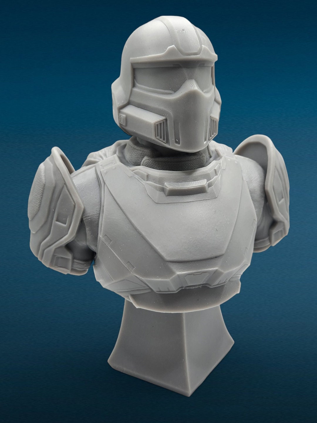 3D Resin Figurine Unpainted | Helldiver Bust | Fan Art | Fantasy Figurine | Hobby Painting - Etsy