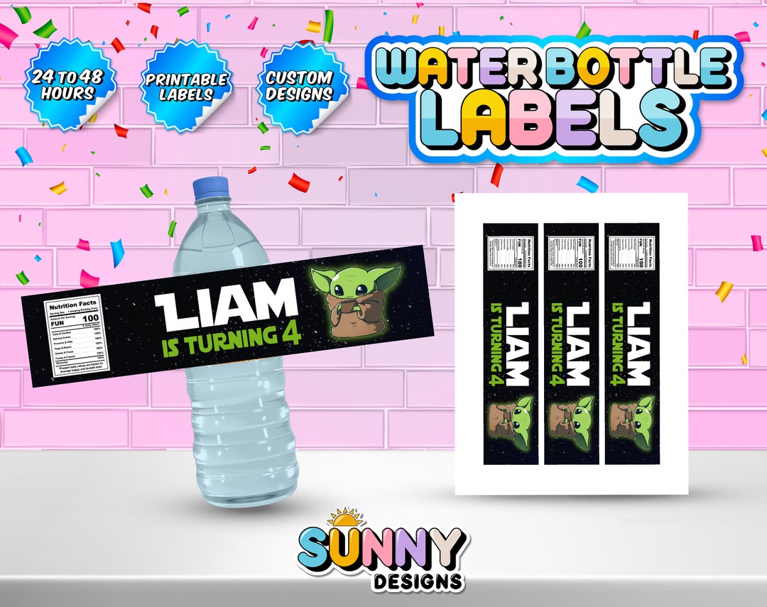 Baby Yoda Water Labels Baby Yoda Party Treats Baby Yoda Party Favors ...