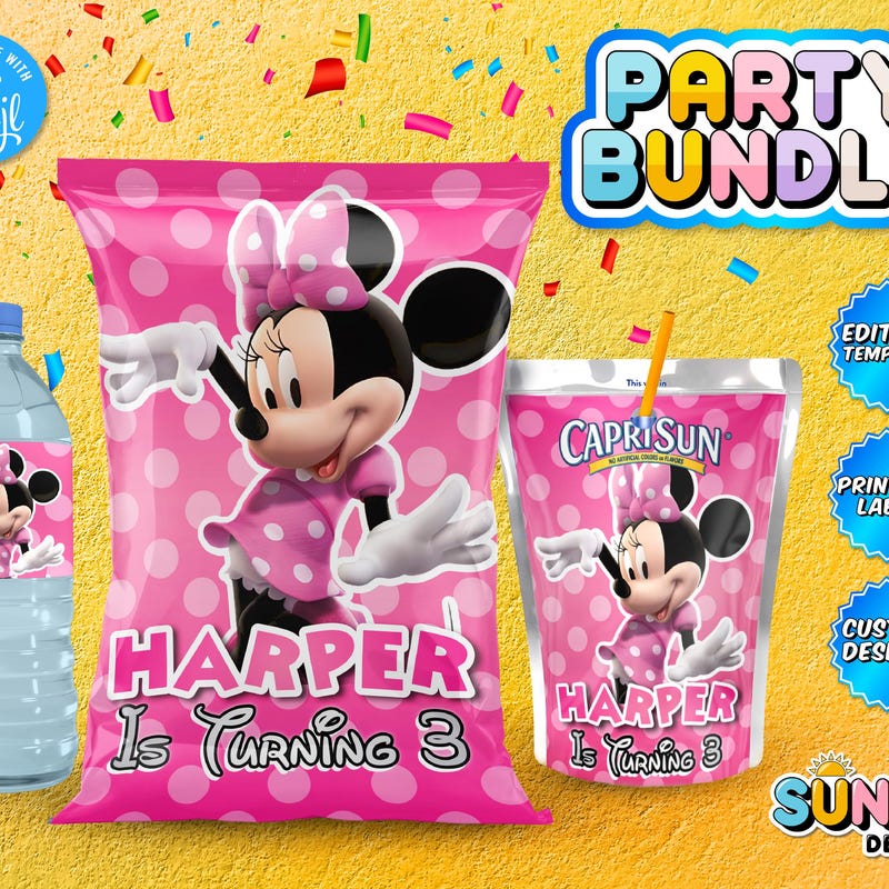 Minnie Mouse Labels - Etsy