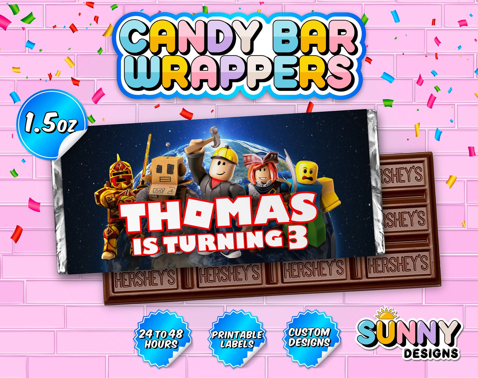 Blox Candy Bar Wrapper Blox Party Treats Blox Party Favors 1.5 Oz ...