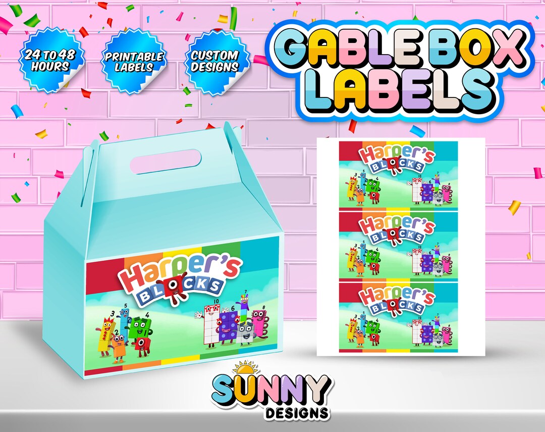 Numberblocks Label for Gable Boxes Numberblocks Party Treats ...