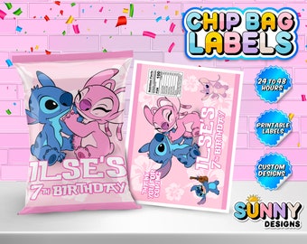 Stitch & Angel Chip Bag Printable Chip Bag Stitch Birthday Party - Etsy