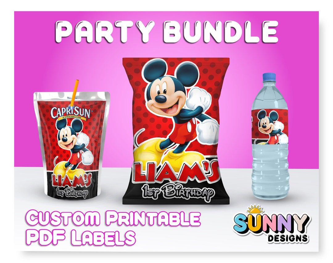 Mickey Mouse Pack Printable Chip Bag Mickey Birthday - Etsy