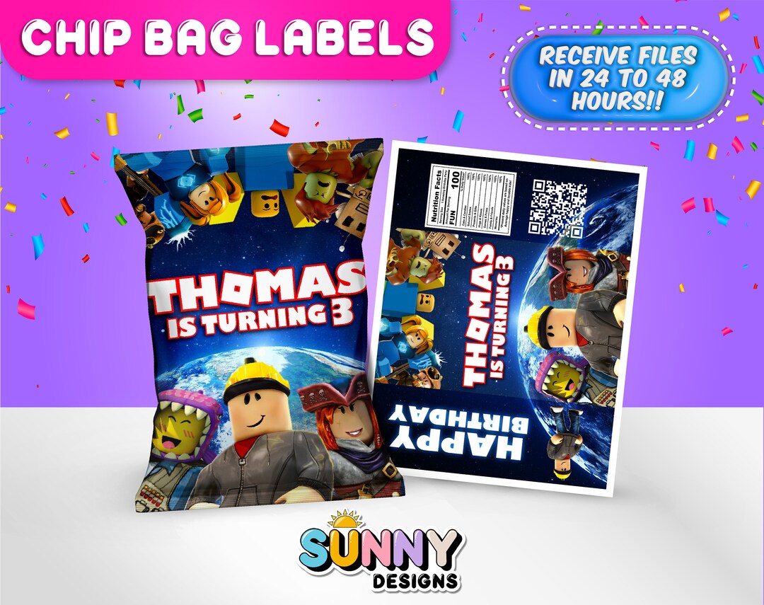 Blox Chip Bag Labels Blox Party Treats Blox Party Favors - Etsy