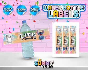 Stitch Bottle Label, Labels for Birthday Party Printable DIGITAL ...