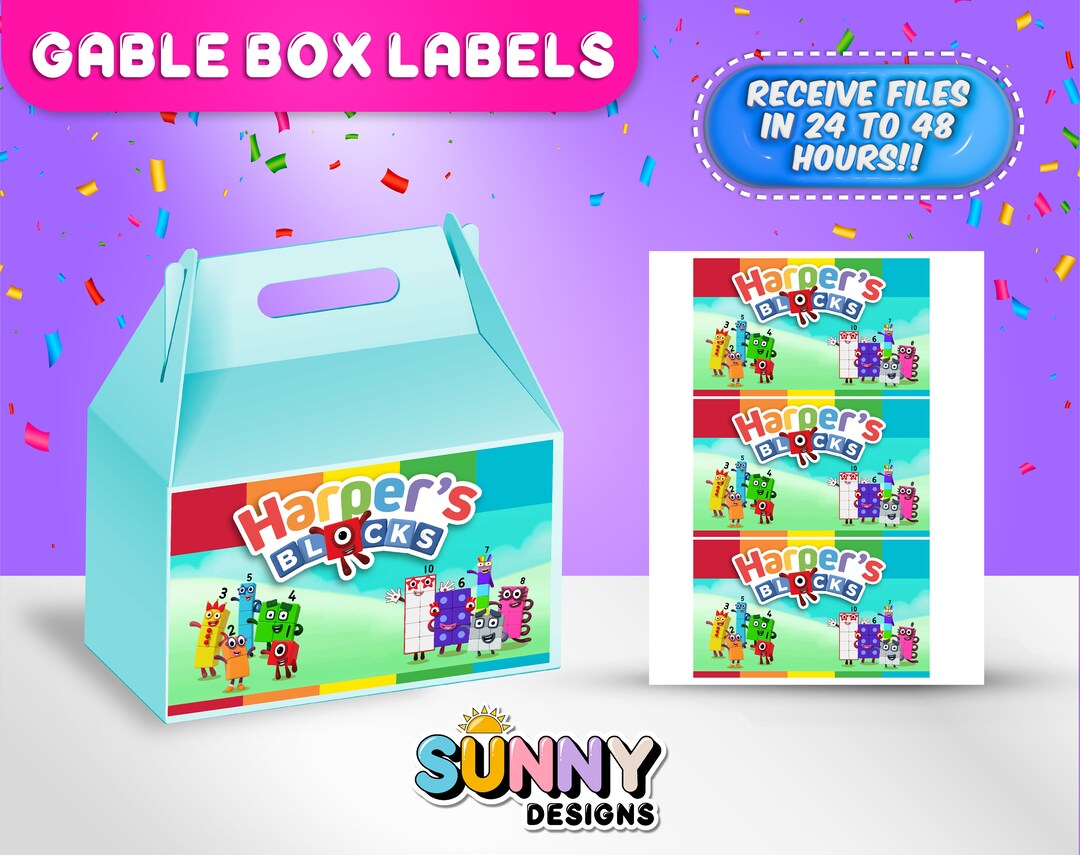 Numberblocks Label for Gable Boxes Numberblocks Party Treats - Etsy