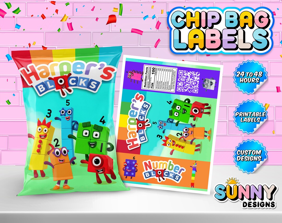 Numberblocks Chip Bag Labels Numberblocks Party Treats Numberblocks ...