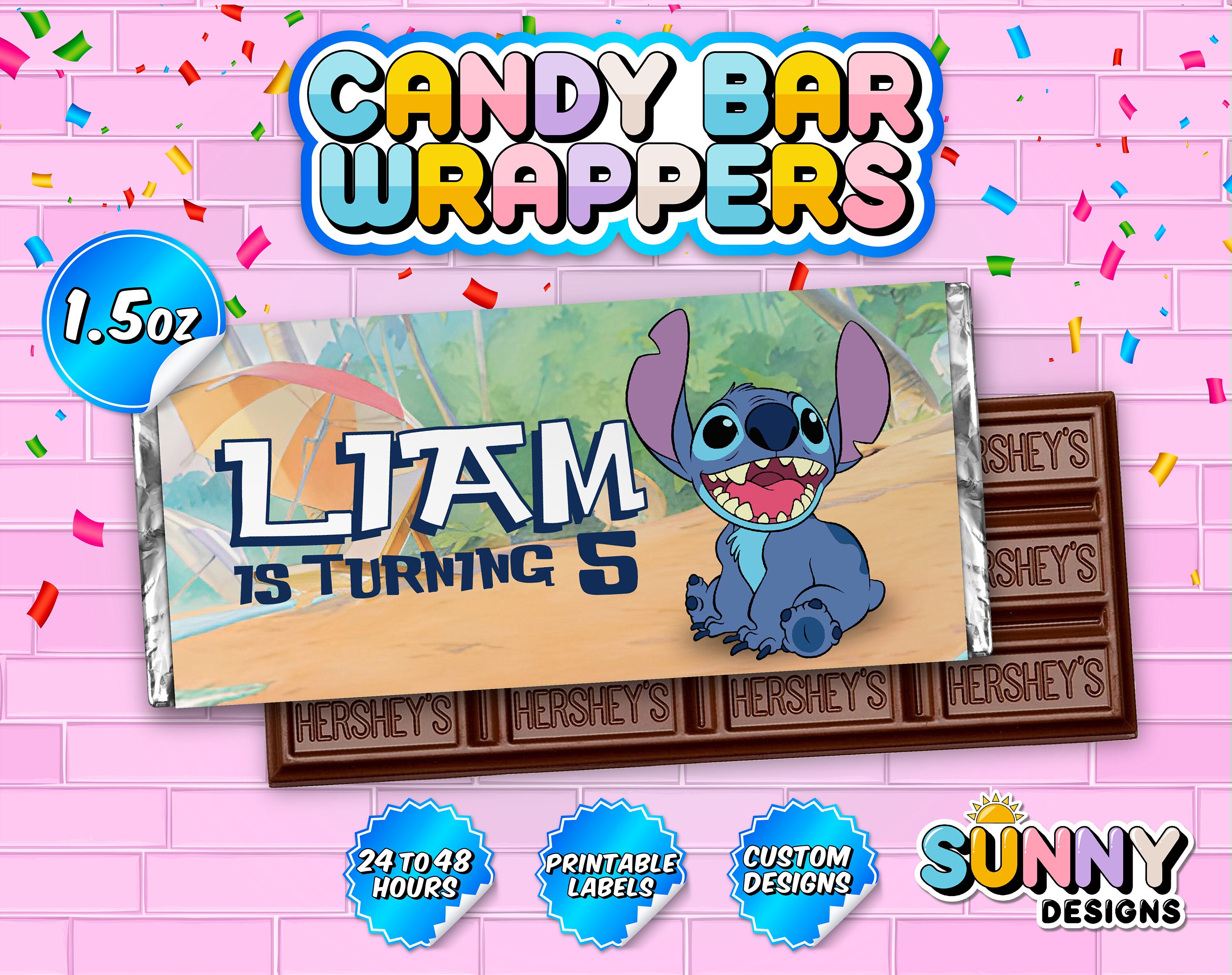 Stitch Candy Bar Wrapper Stitch Party Treats Stitch Party - Etsy